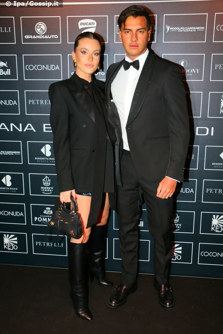 Sophie Codegoni incinta di 7 mesi sfila con Alex Basciano a Sanremo ...