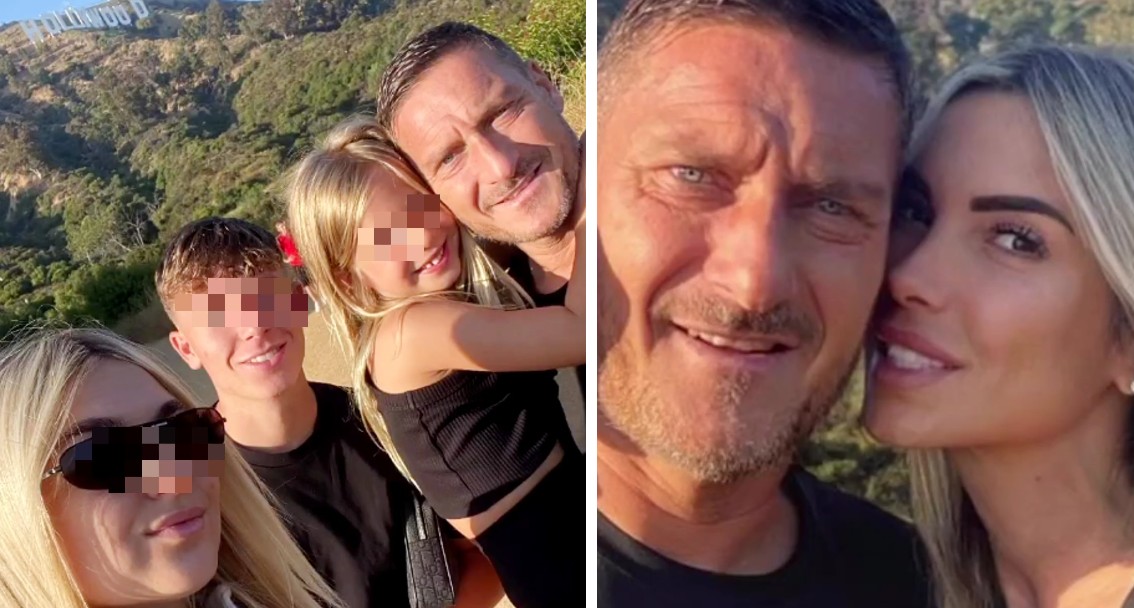 Francesco Totti e Noemi Bocchi in California con tutti i loro figli ...