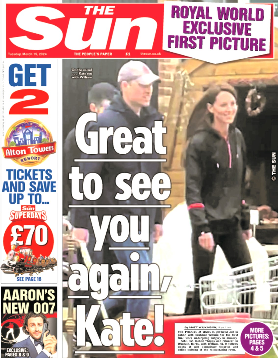 Kate Middleton paparazzata sui tabloid dopo lo scandalo della foto ...