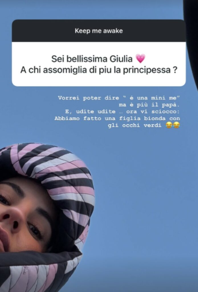Giulia De Lellis svela che la figlia è bionda con gli occhi verdi e poi ...